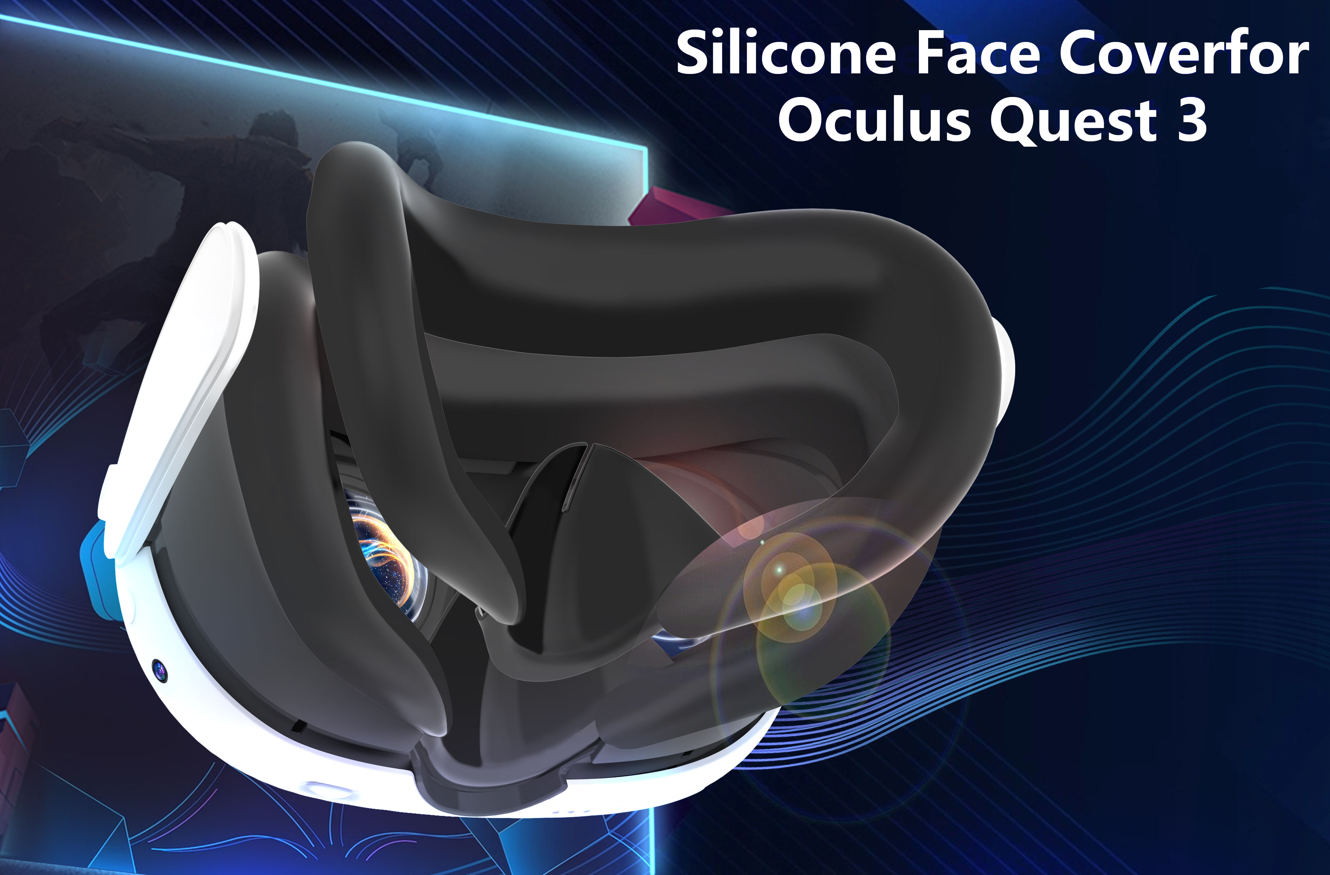 Silicone Face Mask Integrated Shading Face Mask Compatible With Meta ...