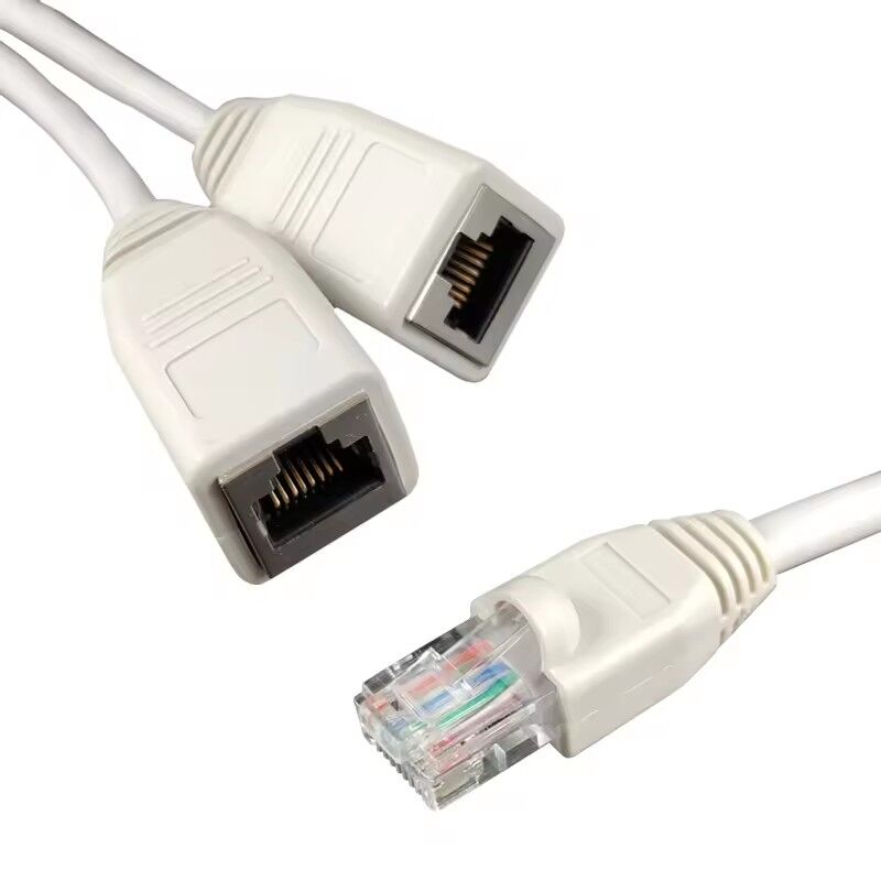 Rj45 1 Male To 2 Female Connector Ethernet Extension Cable Splitter ...