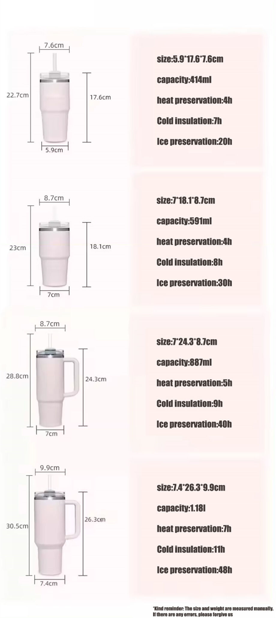40 Oz Stanley Tumbler With Handle And Straw -stainless Steel Vacuum ...