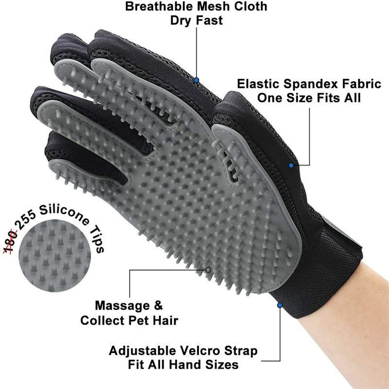 Five-finger Design Pet Grooming Gloves Suitable For Long And Short Hair ...