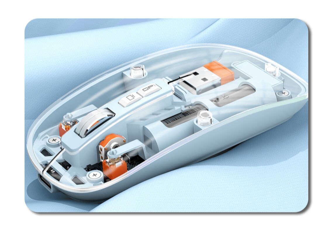 Transparent Wireless With Bluetooth Mouse Ergonomic Design Optical ...