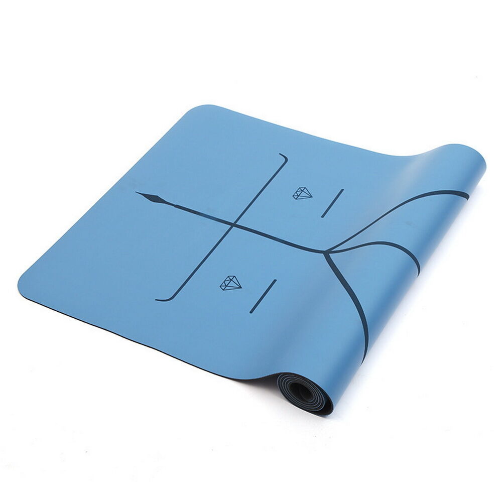 Custom Logo Eco Friendly Yoga Mat Anti Slip Recycled Position Line Yoga ...