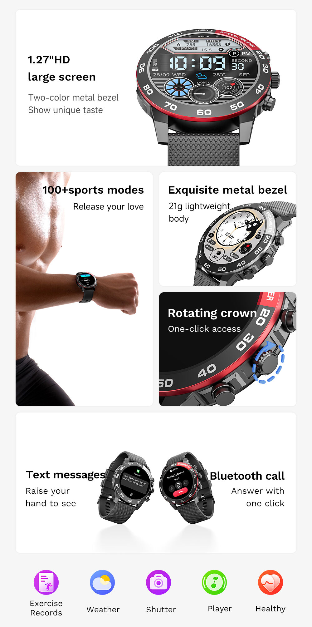 2024 Private Mold Njj07 360*360 Hd Screen Dafit App Smartwatch Ip68 ...