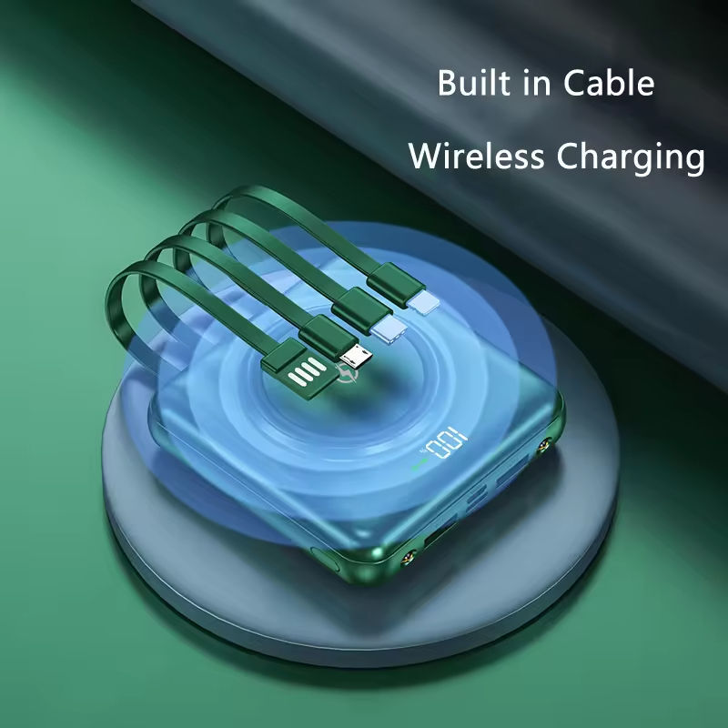 4 In 1 Cable Wireless Fast Charging Power Bank Portable Charger ...