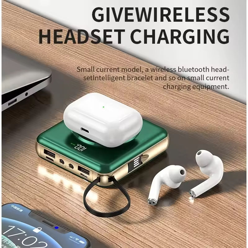 4 In 1 Cable Wireless Fast Charging Power Bank Portable Charger ...