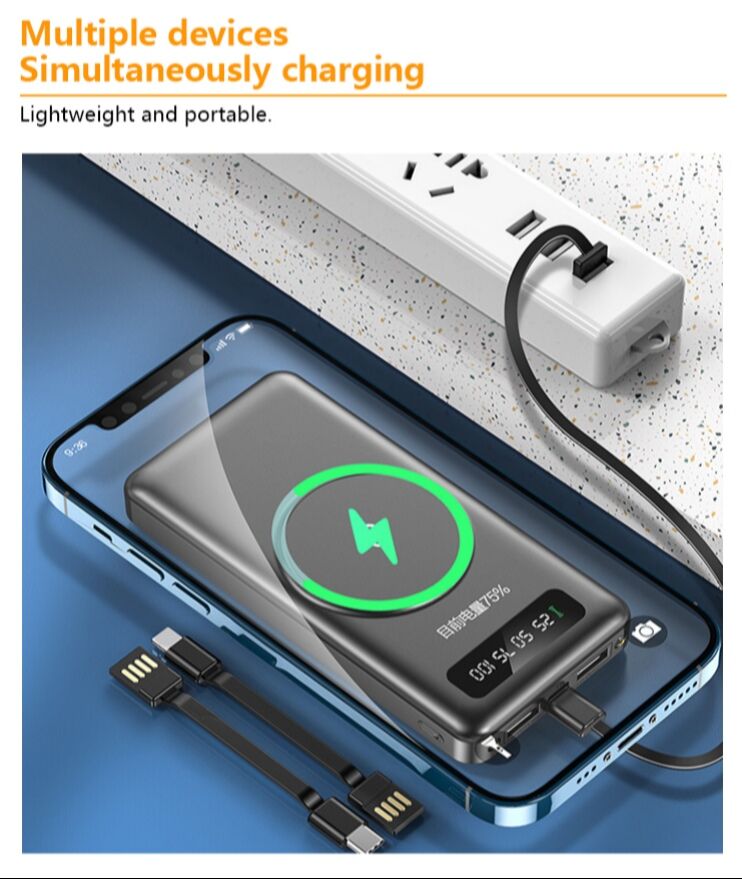 The Hot 30000mah Ultra-thin Mobile Wireless Charger With Built-in 3 ...