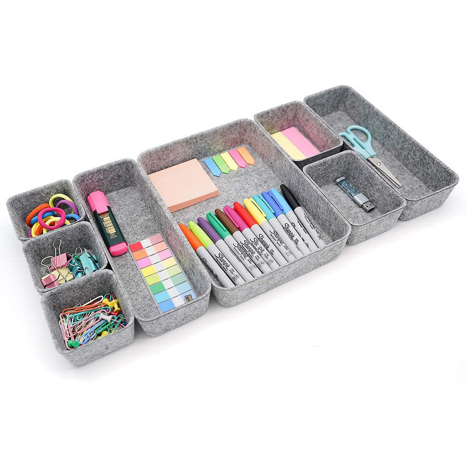 Drawer Organiser Trays, 8 Pack Square Organizer Box Stackable Dividers ...