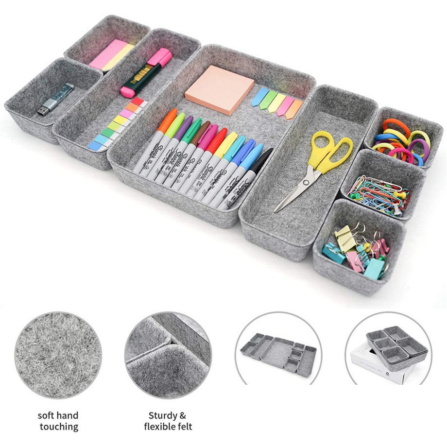 Drawer Organiser Trays, 8 Pack Square Organizer Box Stackable Dividers ...