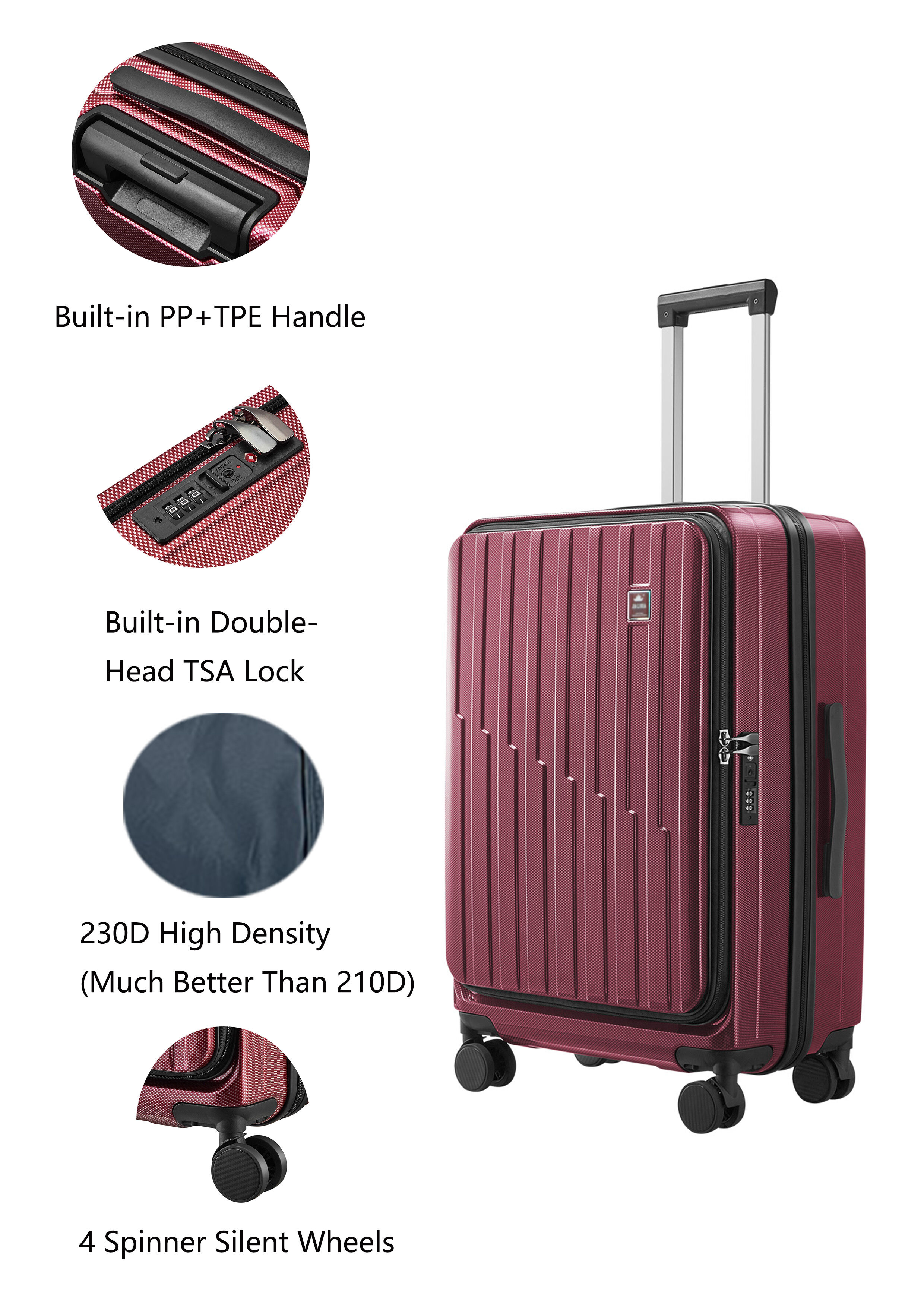Multi-functional Aluminum Pull-rod Luggage Boarding Suitcase $65 ...