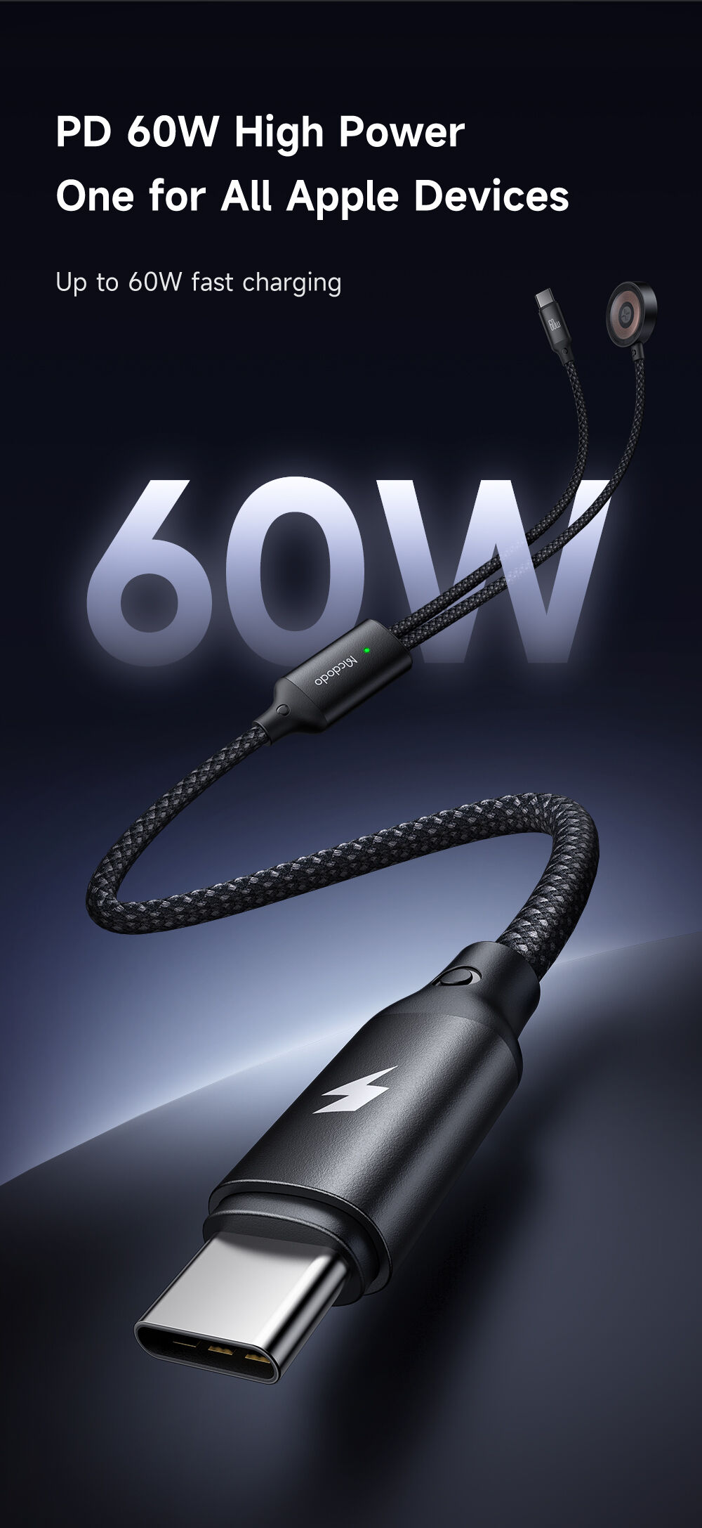 Mcdodo 220 2-in-1 Multi Function 60w Magnetic Data Cable Pd Charging ...