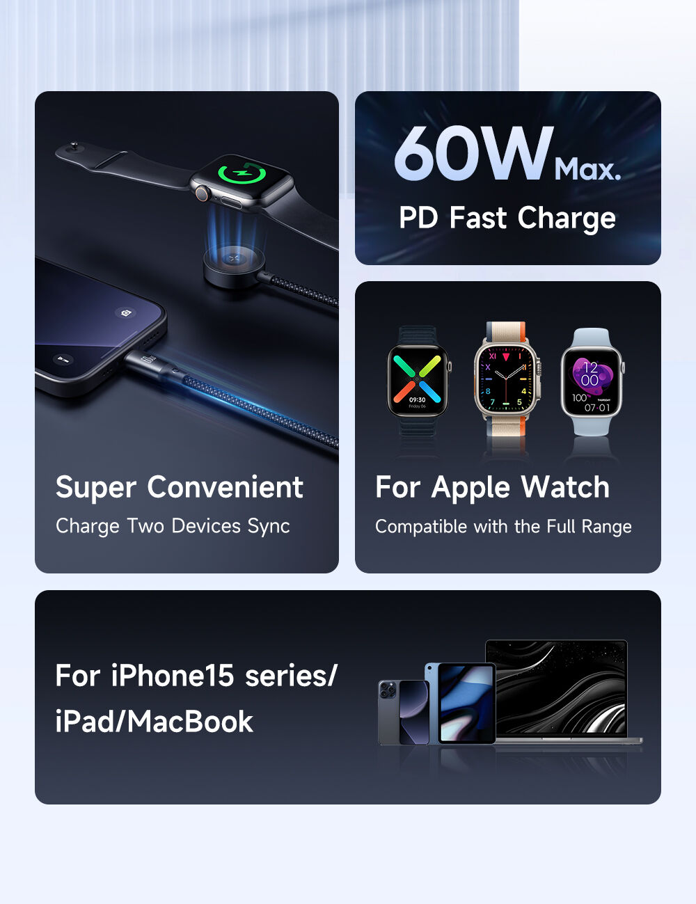 Mcdodo 220 2-in-1 Multi Function 60w Magnetic Data Cable Pd Charging ...