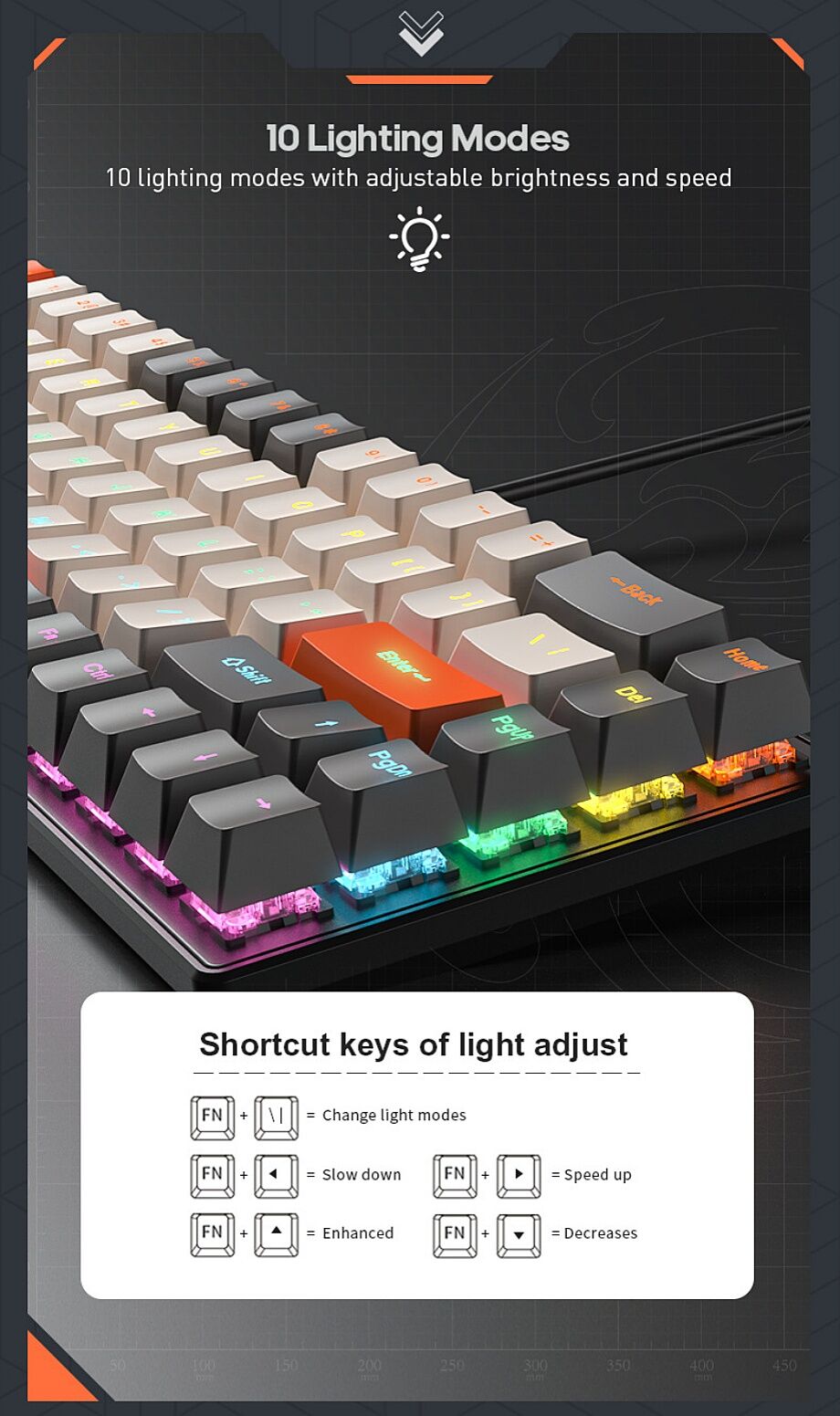 Magegee 75% Mechanical Gaming Keyboard With Yellow Switch Led White ...