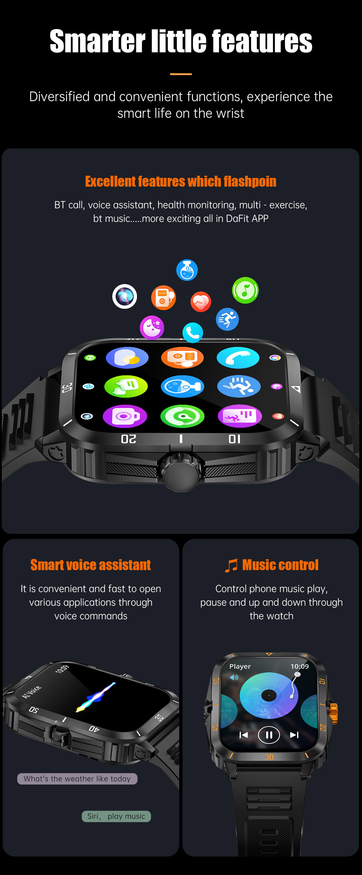 High Quality Amoled V71 Smart Watches Latest Bt Calling Real Heart Rate ...