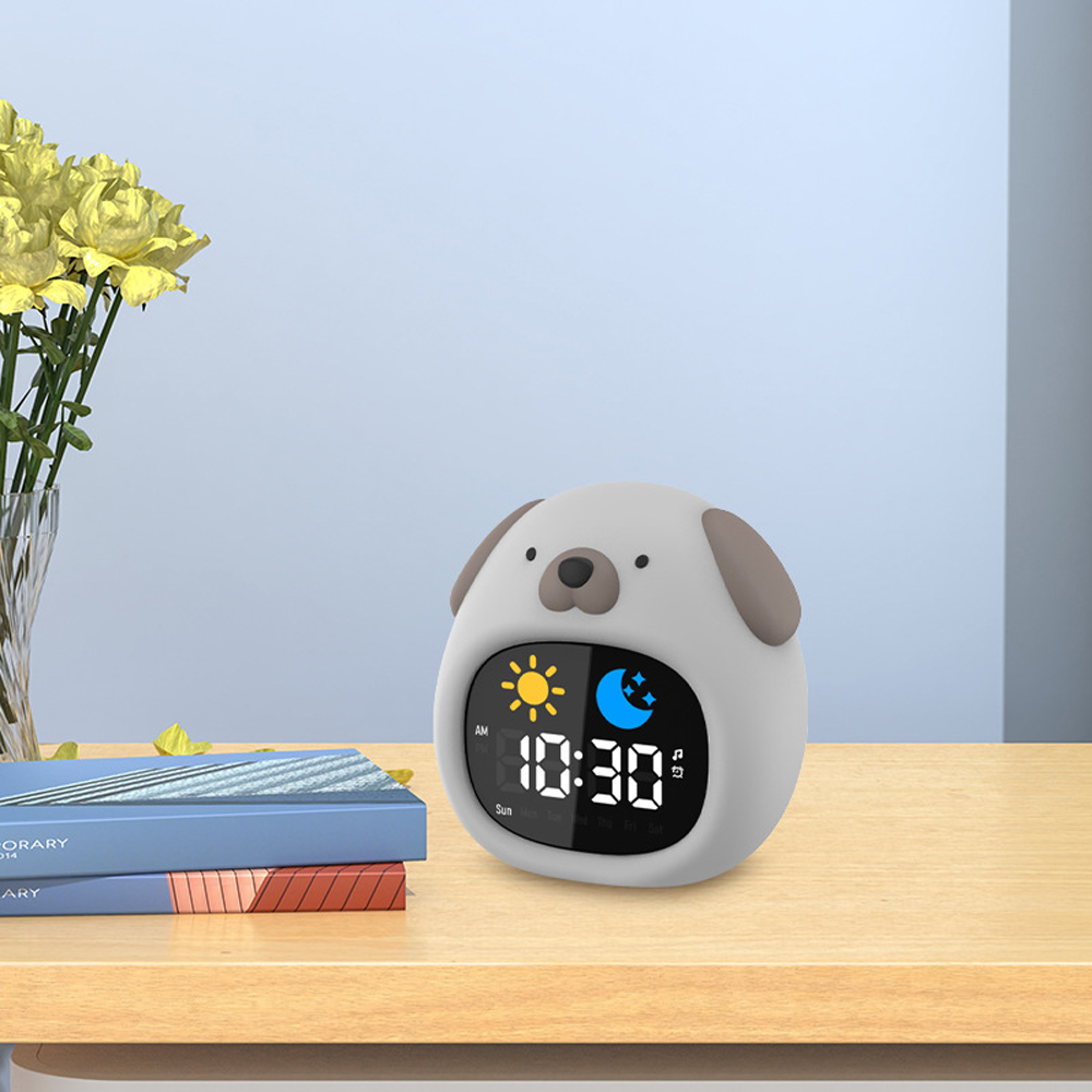 Sleep Trainer Children Alarm Clock For Kids Dino Night Light Clock ...