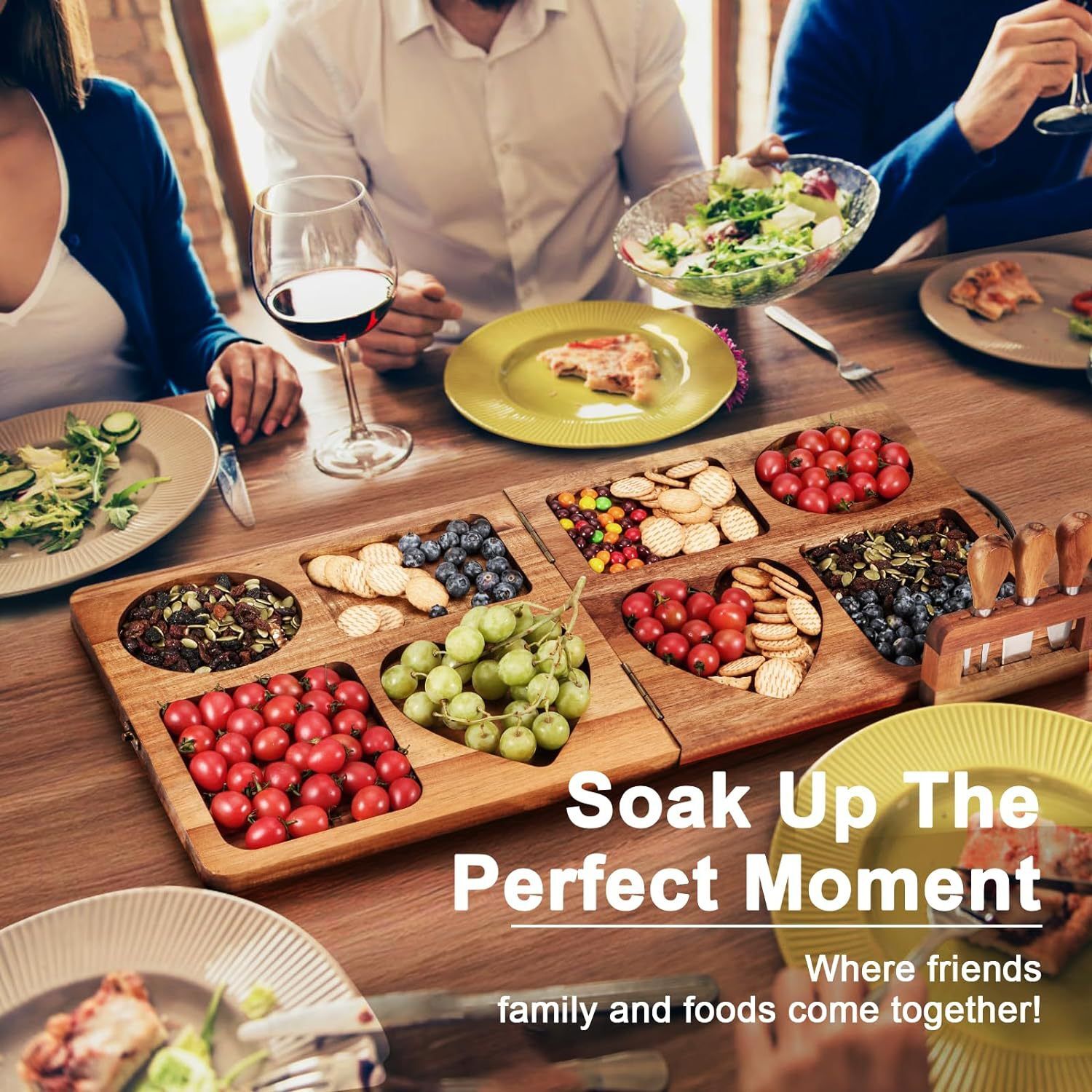 Wholesale Supplier Wooden Foldable Vegetable Board Home Kitchen Acacia Wood Fruit Snacks ...