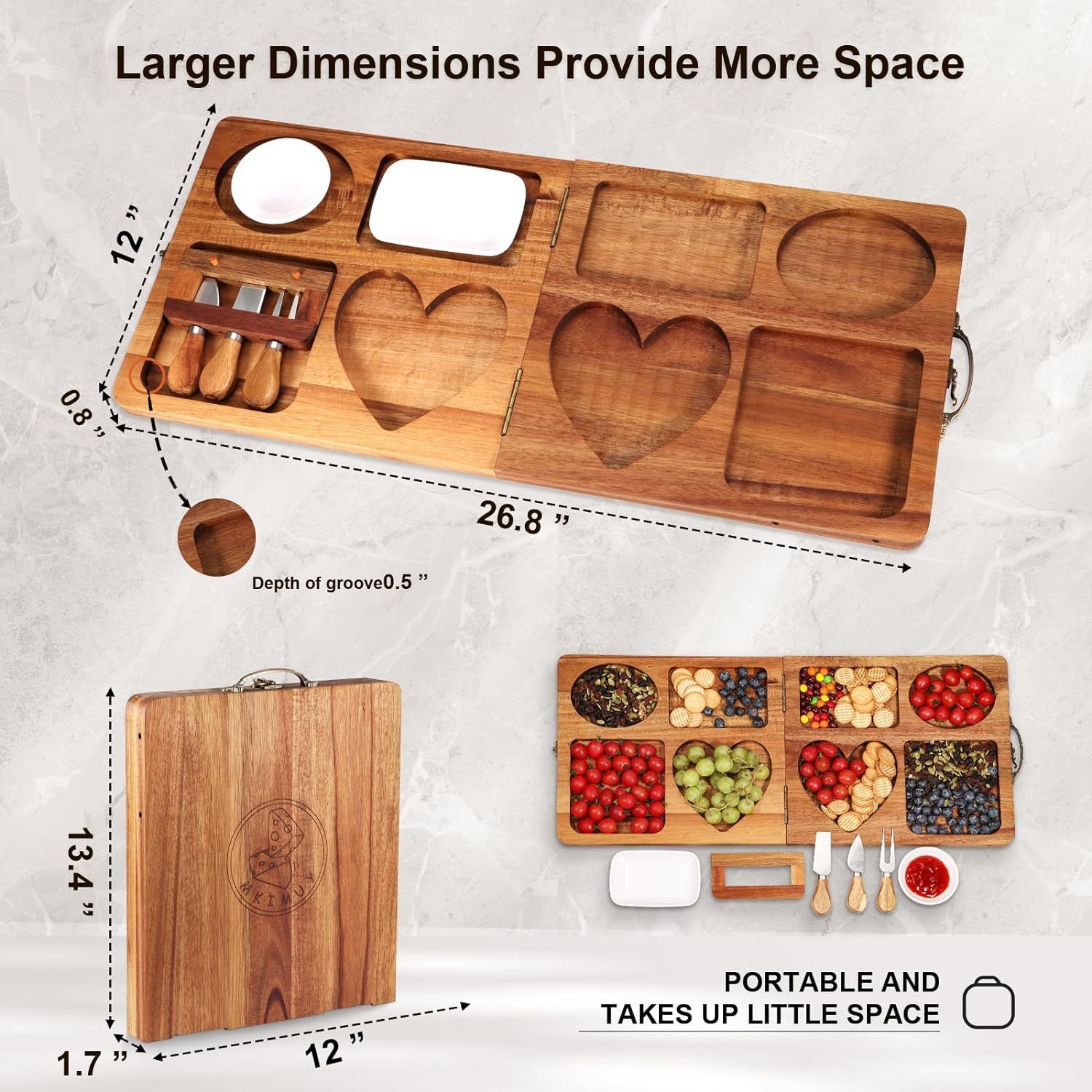 Wholesale Supplier Wooden Foldable Vegetable Board Home Kitchen Acacia Wood Fruit Snacks ...