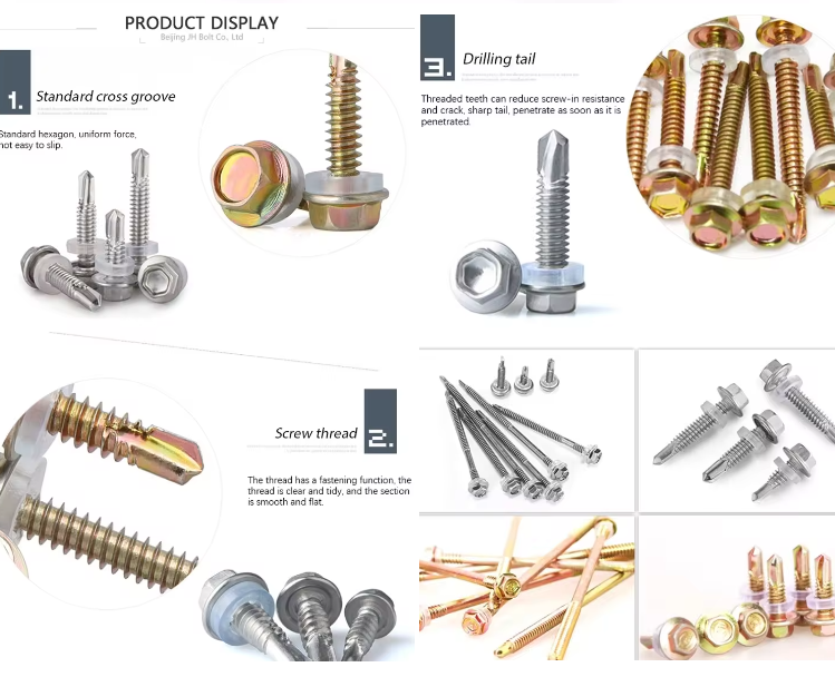 Complete In Specifications Hex Flange Head Drilling Screw With Tapping ...