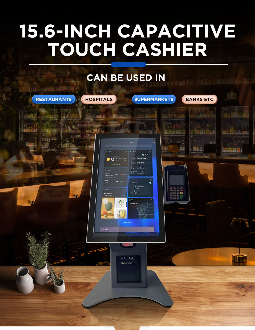 Android11 System 2g+16g Self Service Payment Kiosk Restaurant With Qr ...