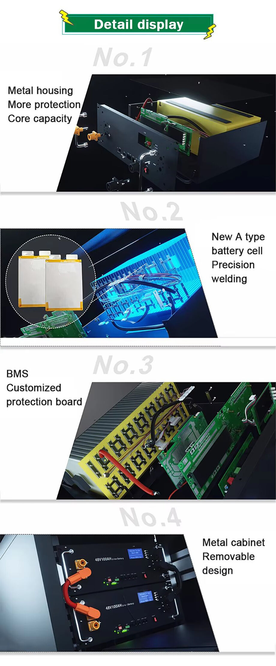 48v Ddp Lifepo4 Battery 48v 200ah Module Rack Mount Battery 5kwh Solar ...
