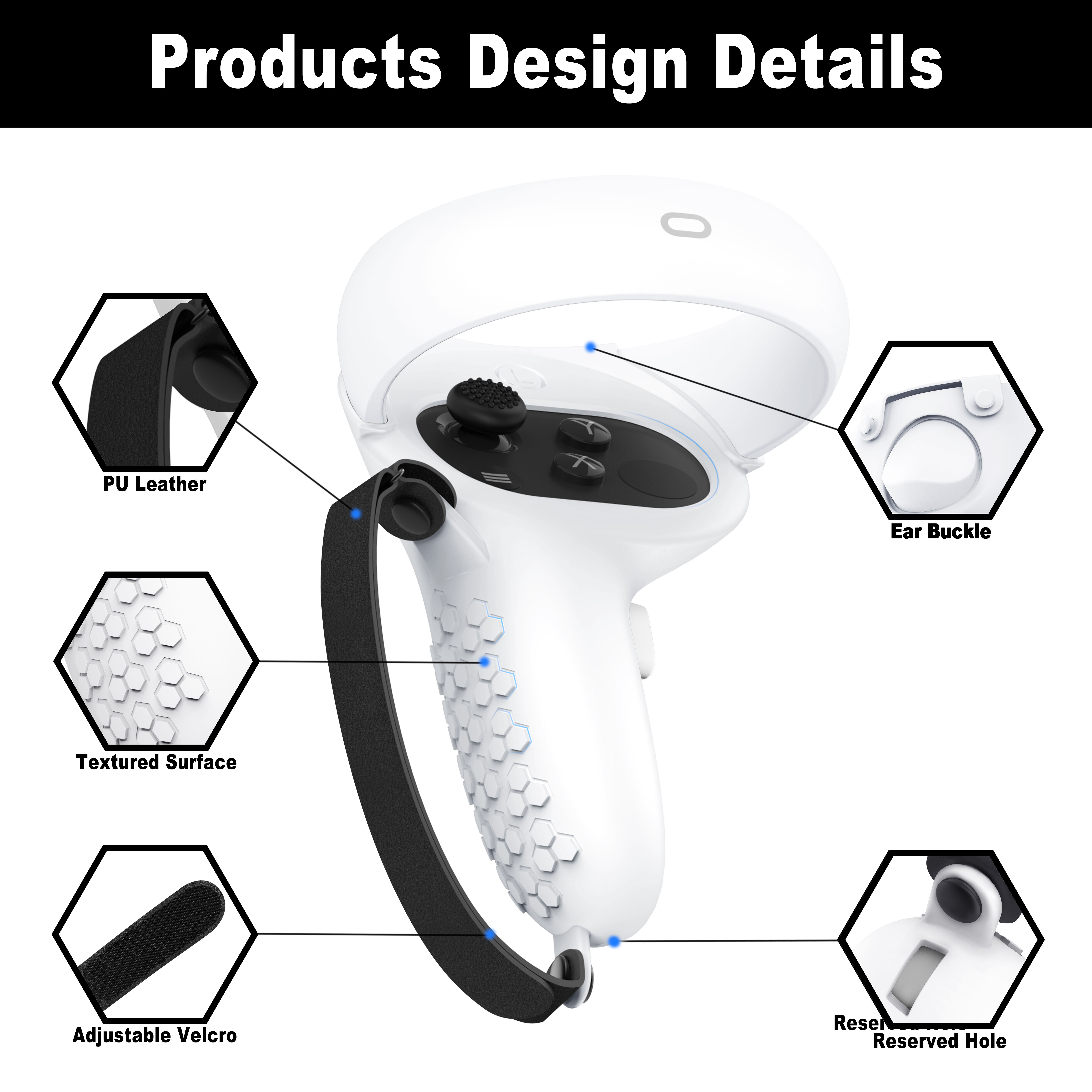 Controller Handle Cover Suitable For Meta Quest 2 Accessory Grip Cover ...