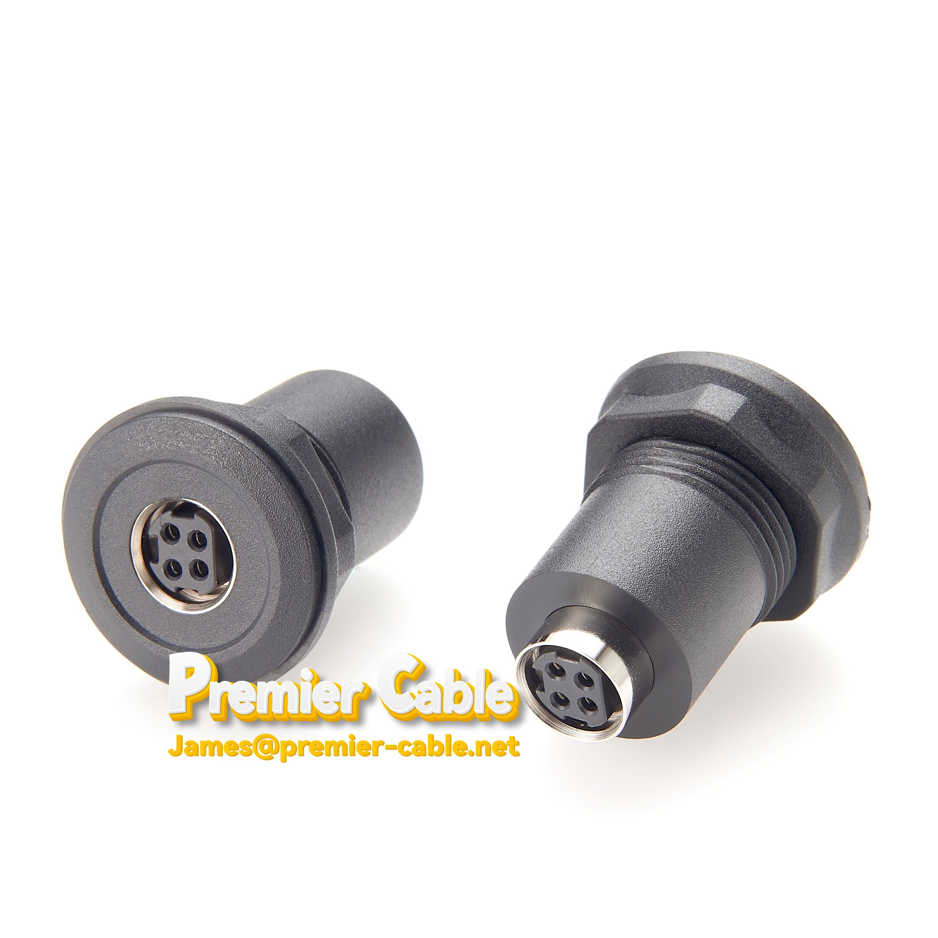 Panel Mount 4 Pin Power Din Feedtrough Connector, Kycon Kpjx-pm-4s ...