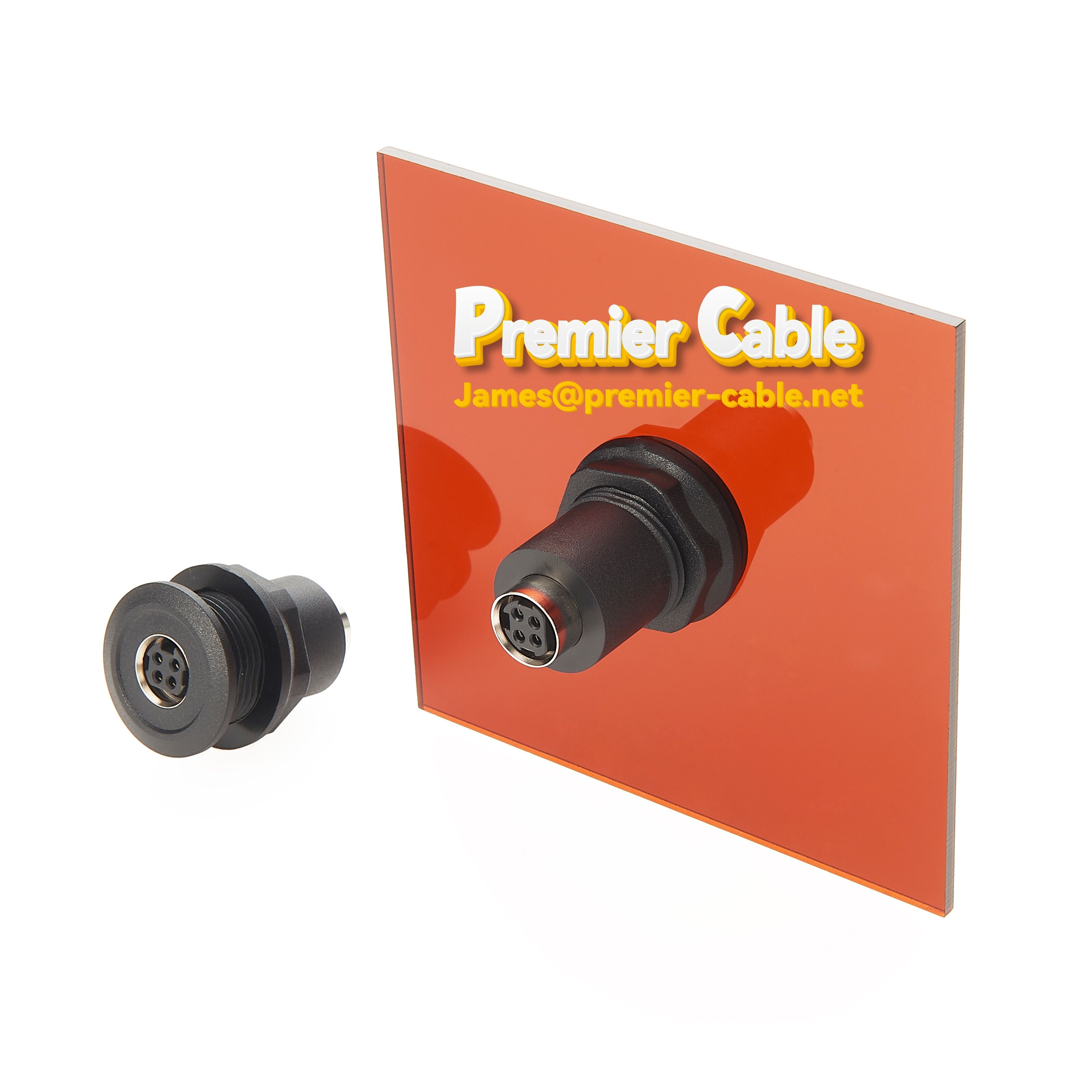 Panel Mount 4 Pin Power Din Feedtrough Connector, Kycon Kpjx-pm-4s ...