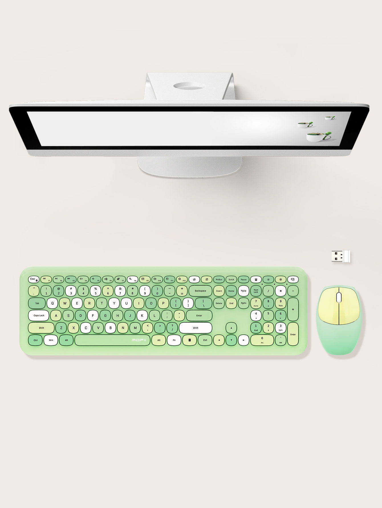 Buy China Wholesale Fresh Green Mofii Smk-666395ag Wireless Keyboard ...