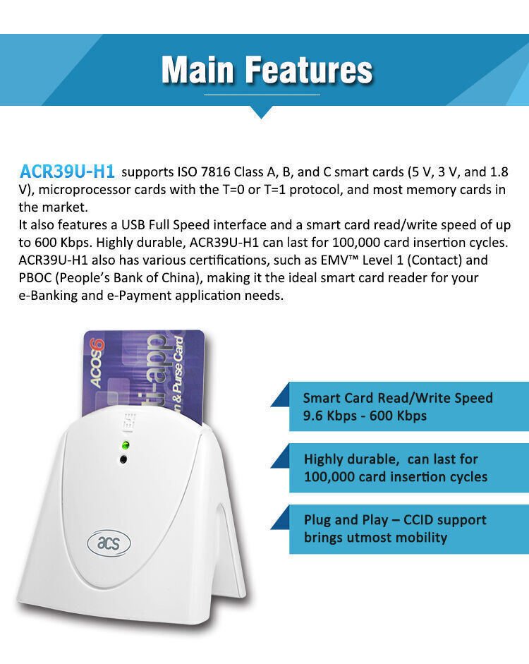 Wholesale Contact Emv Iso7816 Smart Card Reader Access Control Acr39u ...