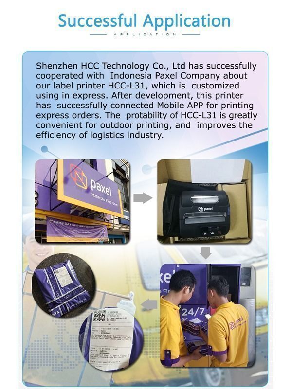 Wireless Industry Thermal Portable Label Printer With Lcd For Logistics ...