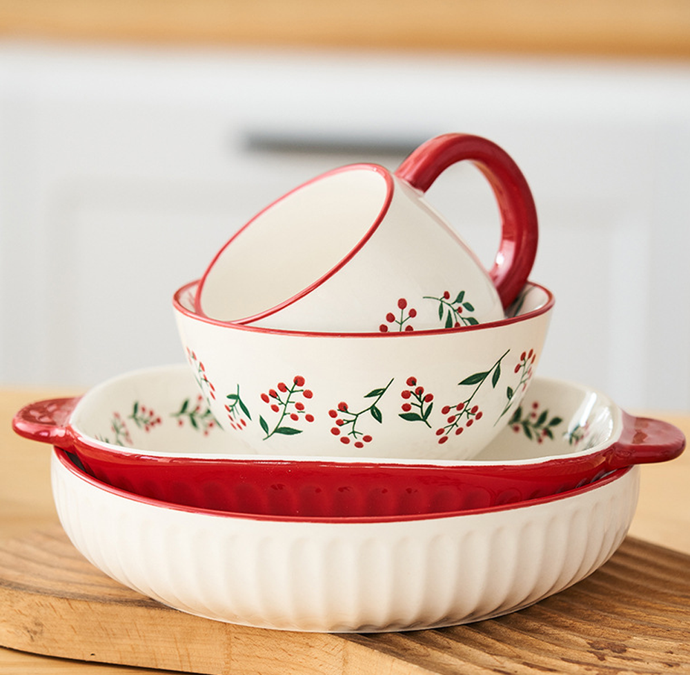 Handpainted Rim Floral Design Porcelain Dinnerware Sets, Ceramic ...