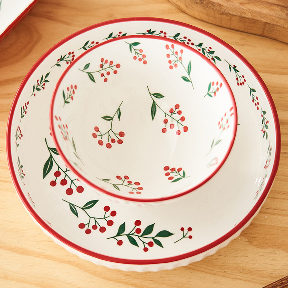 Handpainted Rim Floral Design Porcelain Dinnerware Sets, Ceramic ...