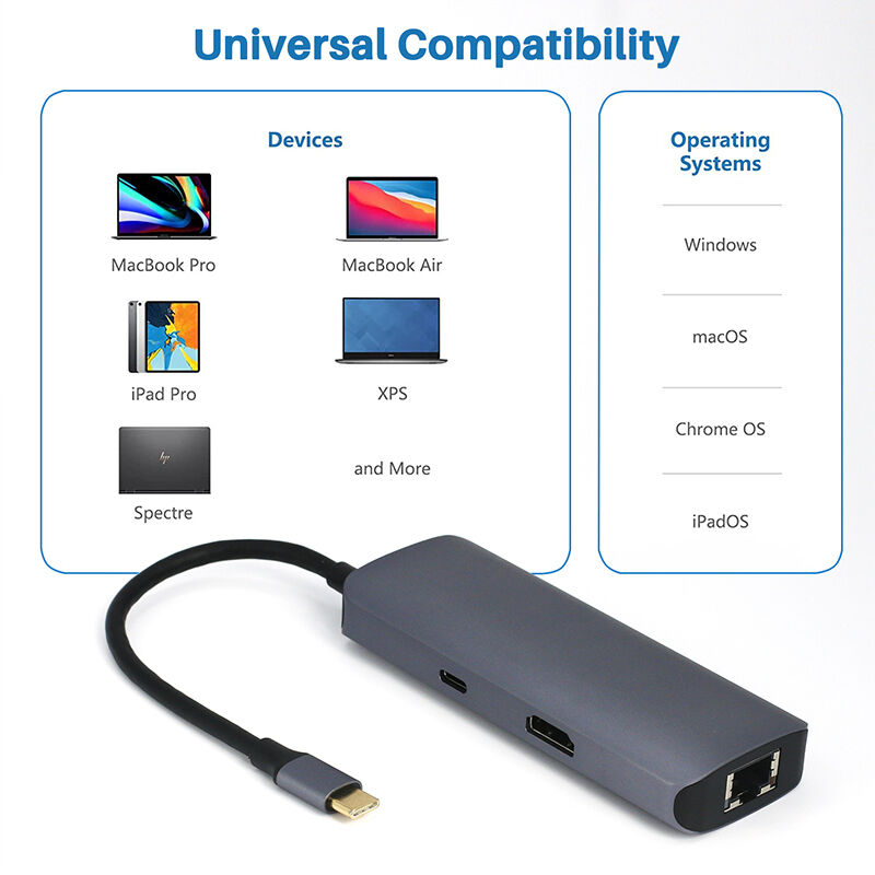 Type C Hub Is Made Of Aluminum.type C Hub To Pd 100w 6 In 1 Usb C Hub ...