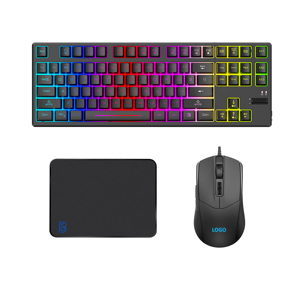 2024 New 100 Key Gaming Led Backlit Rainbow Keyboard Mouse And Mouse ...