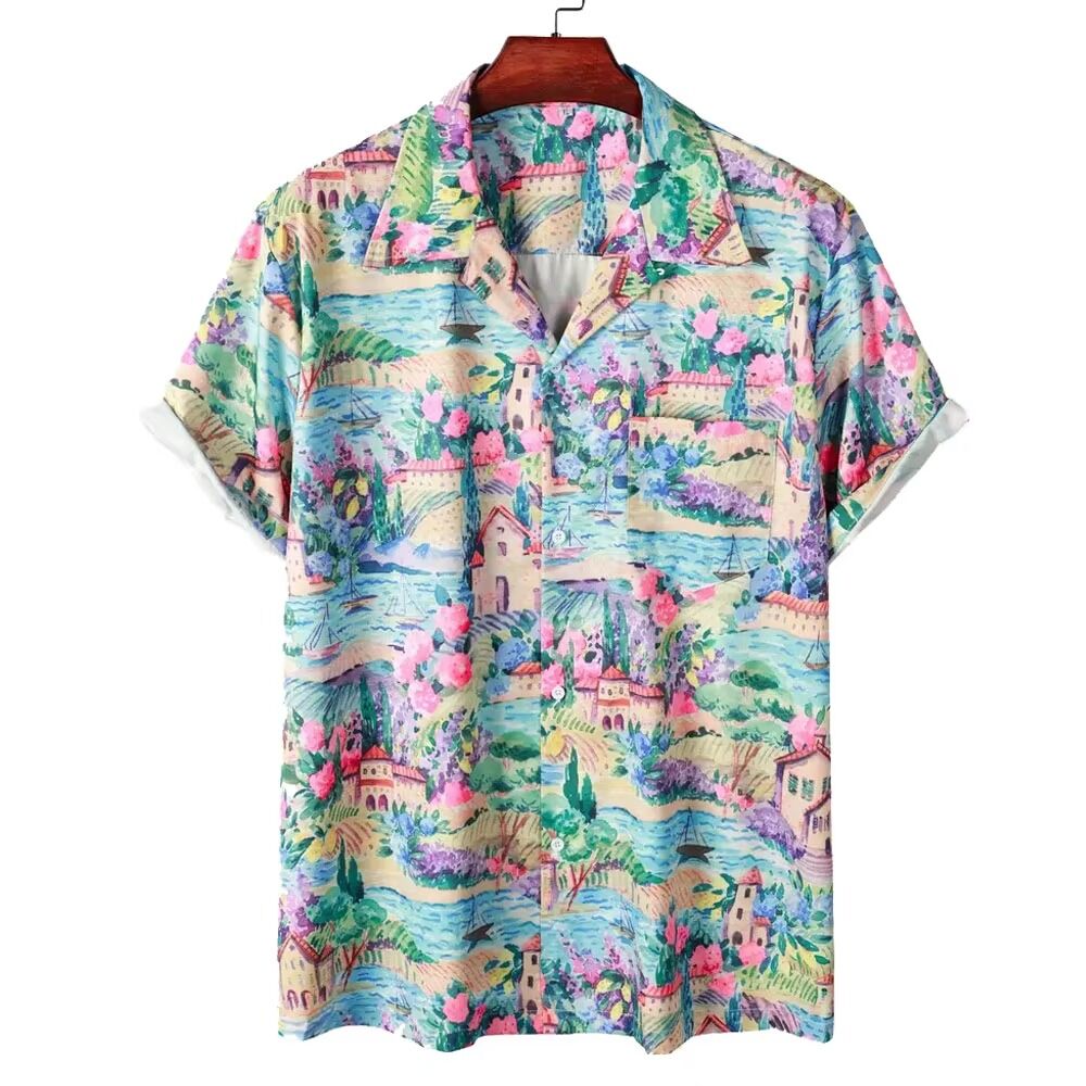 All Over Printed Design 100% Polyester Hawaiian Short Sleeve Hawaii ...