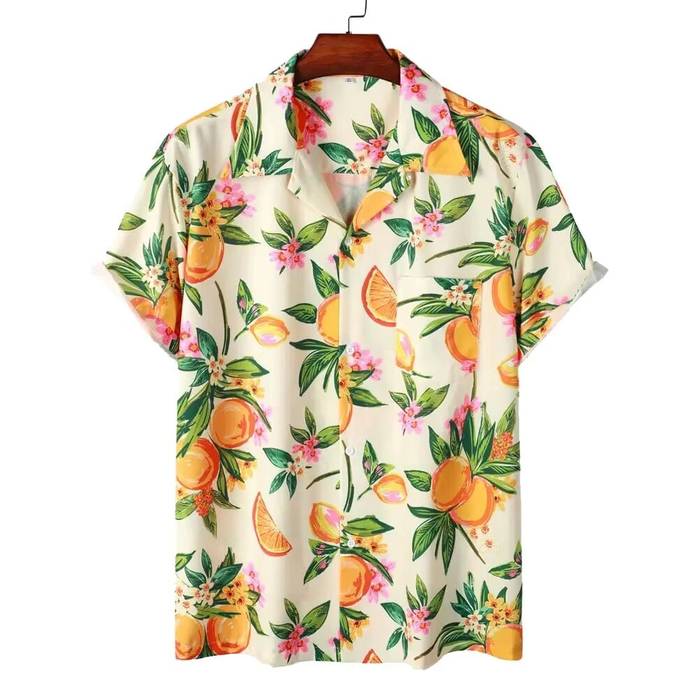 All Over Printed Design 100% Polyester Hawaiian Short Sleeve Hawaii ...