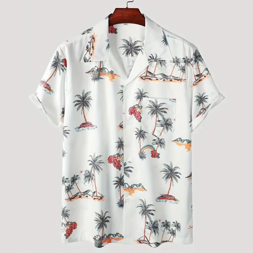 All Over Printed Design 100% Polyester Hawaiian Short Sleeve Hawaii ...