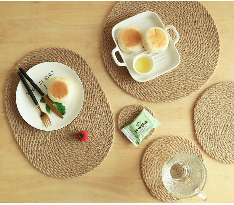 Linen Grass Insulation Mat Table Placemat Straw Coaster Home Mug ...