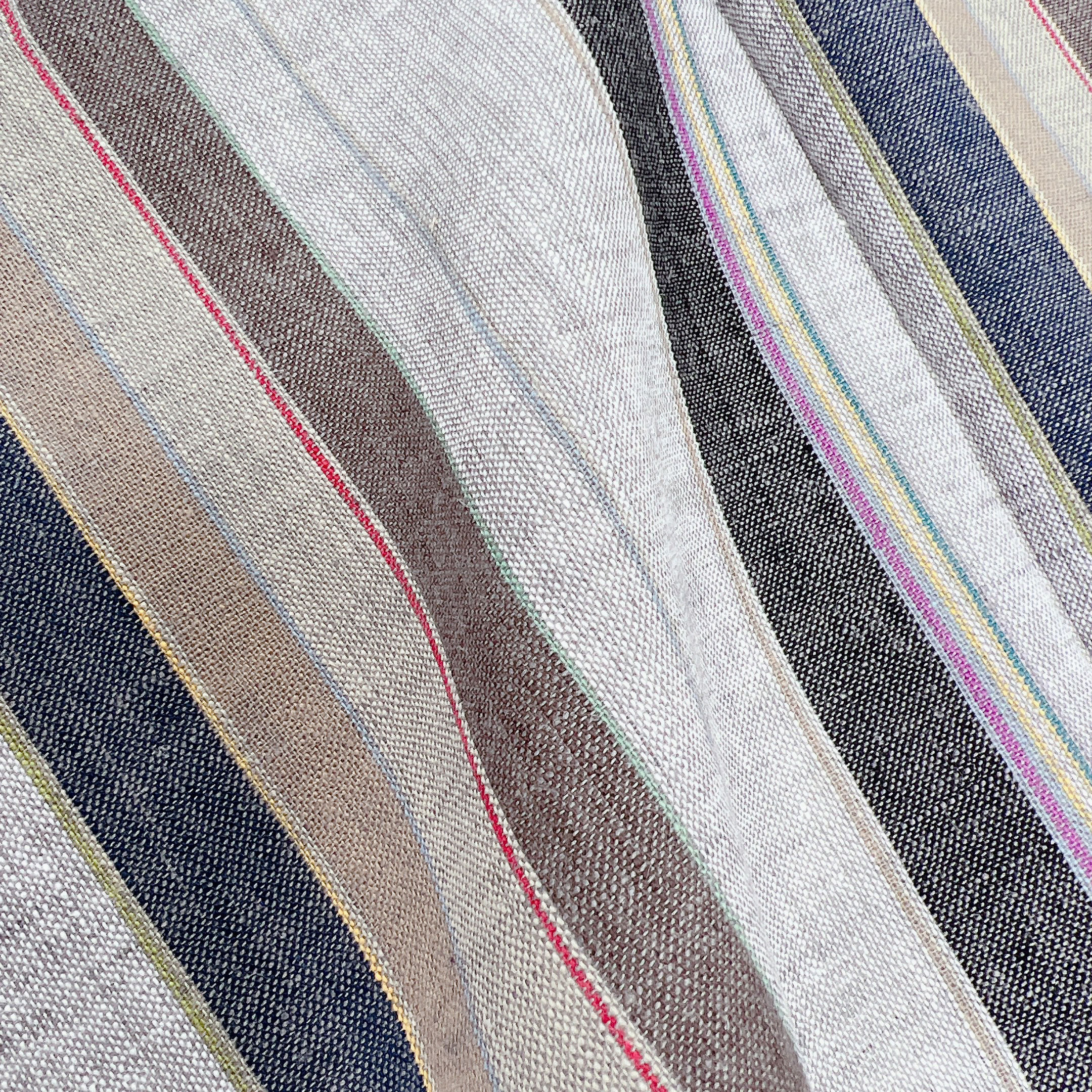 Colorful Stripe 55%linen 45%cotton Cotton Linen Stripe Fabric For ...
