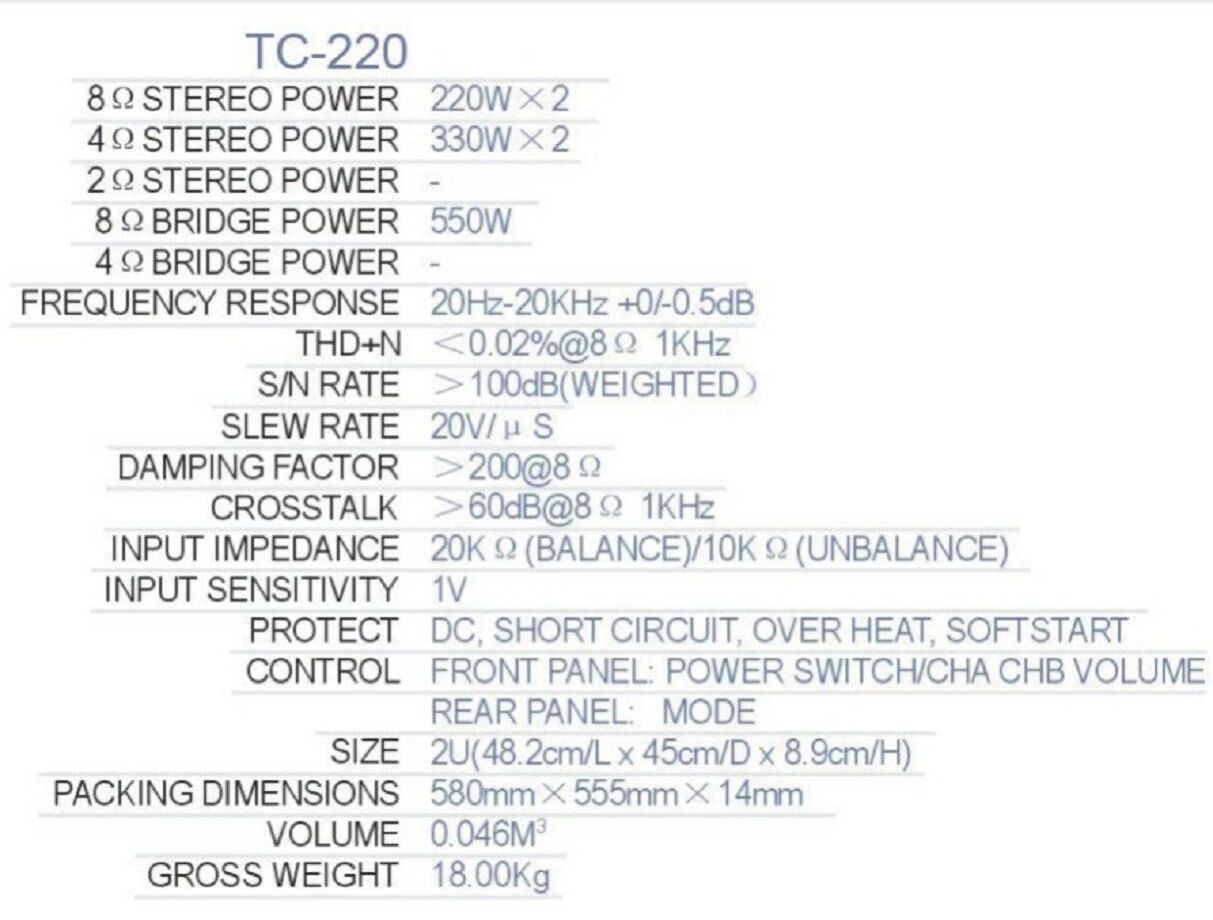 Customized Tc-220 Power Amplifier, 2u Professional, Oem - Buy China ...