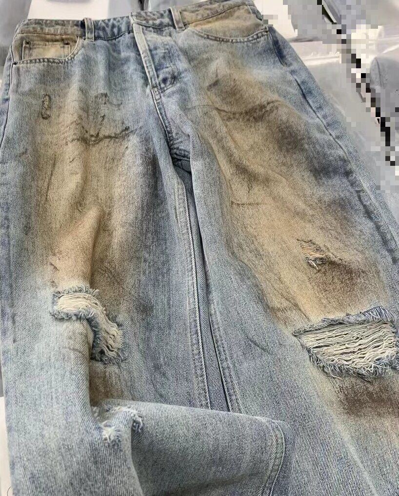 Custom Jeans Manufacturers / Denim Straight Jeans , Long Pants , Dirty ...