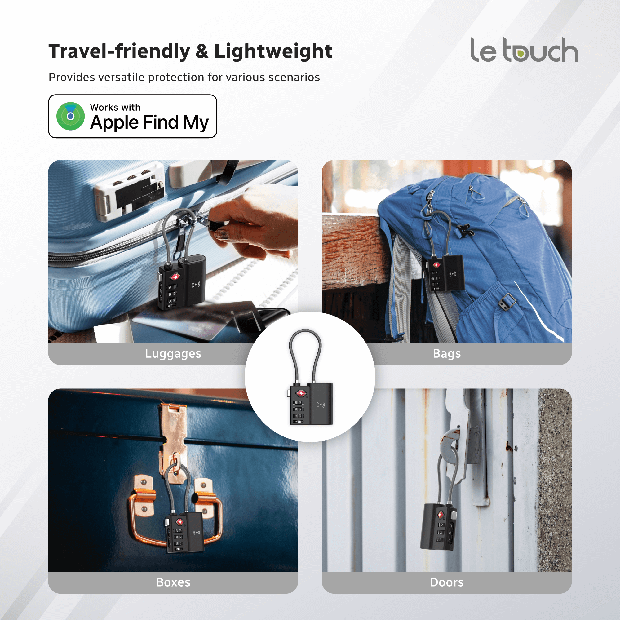 Le Touch Patent Private Design Lt-t60 Tsa Lock With Apple Findmy Finder ...