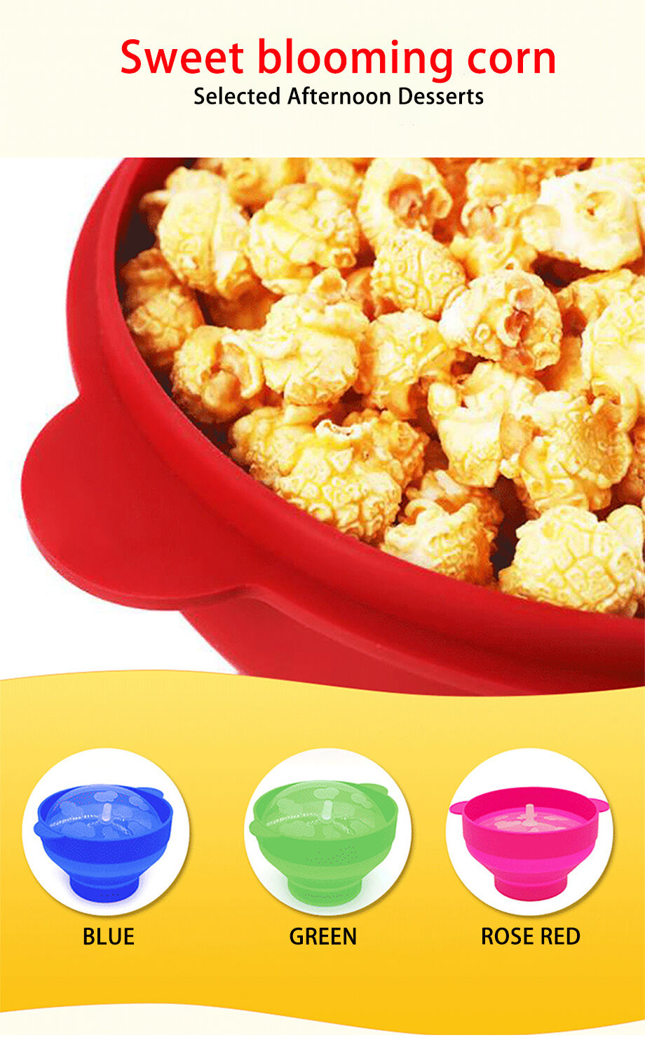 Food Grade Household Hot Air Popcorn Bowl Collapsible Bowl Silicone ...