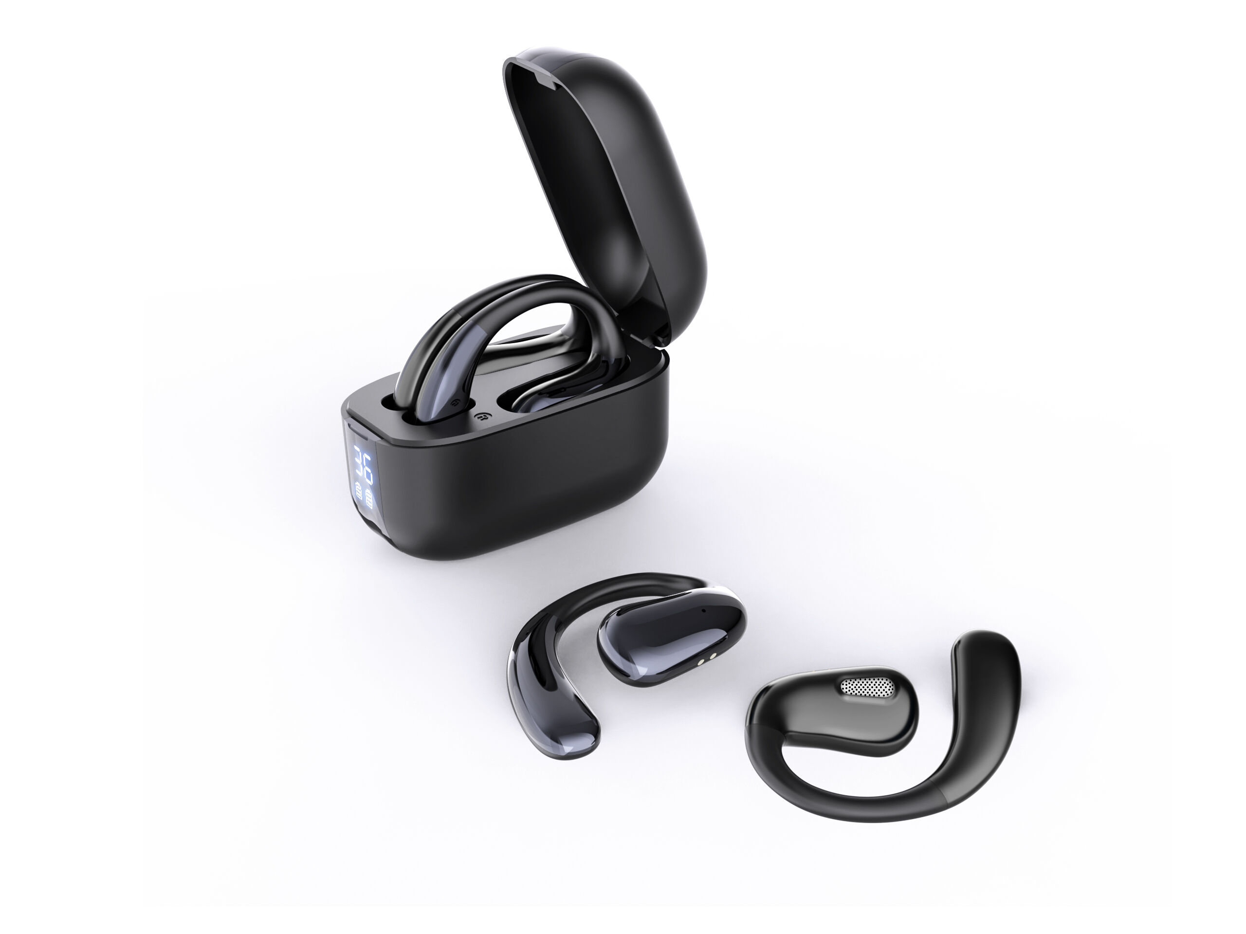 Oem Tws Headphone Air Conduction, Bluetooth Headset With Digital Power ...