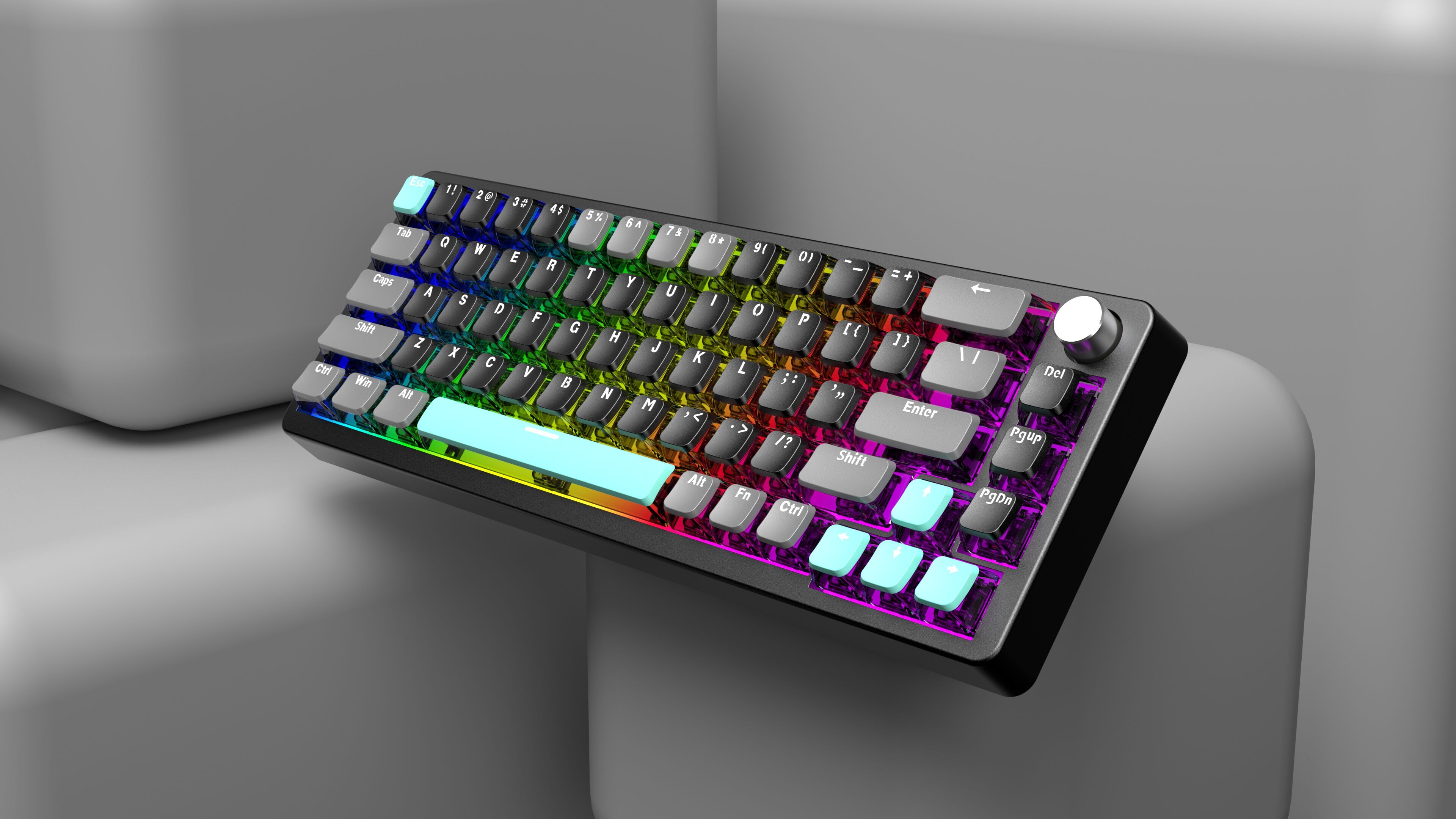 Small Size Rgb Hot Swappable Mechanical Keyboard With Rotary Knob ...