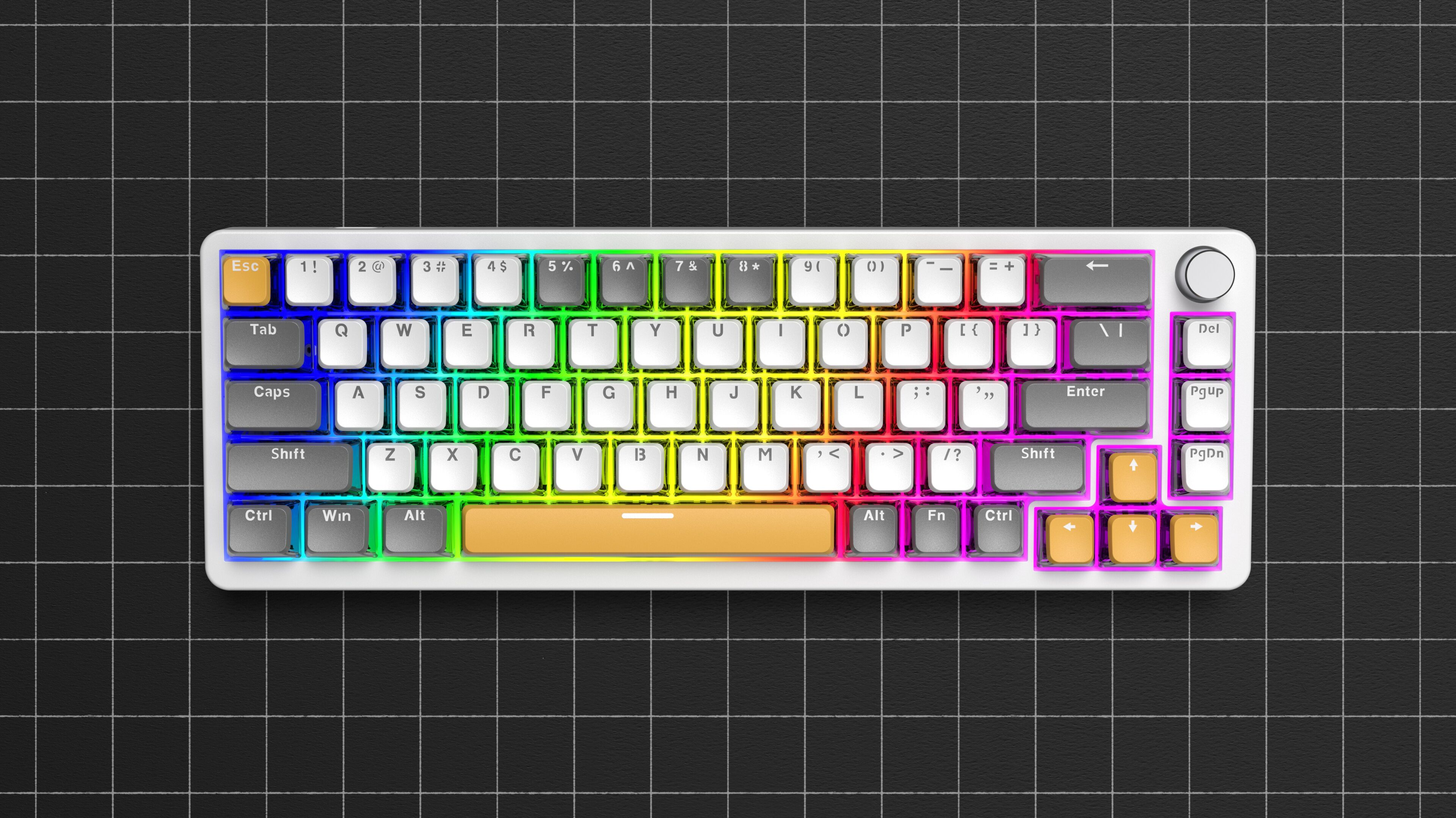 Small Size Rgb Hot Swappable Mechanical Keyboard With Rotary Knob ...