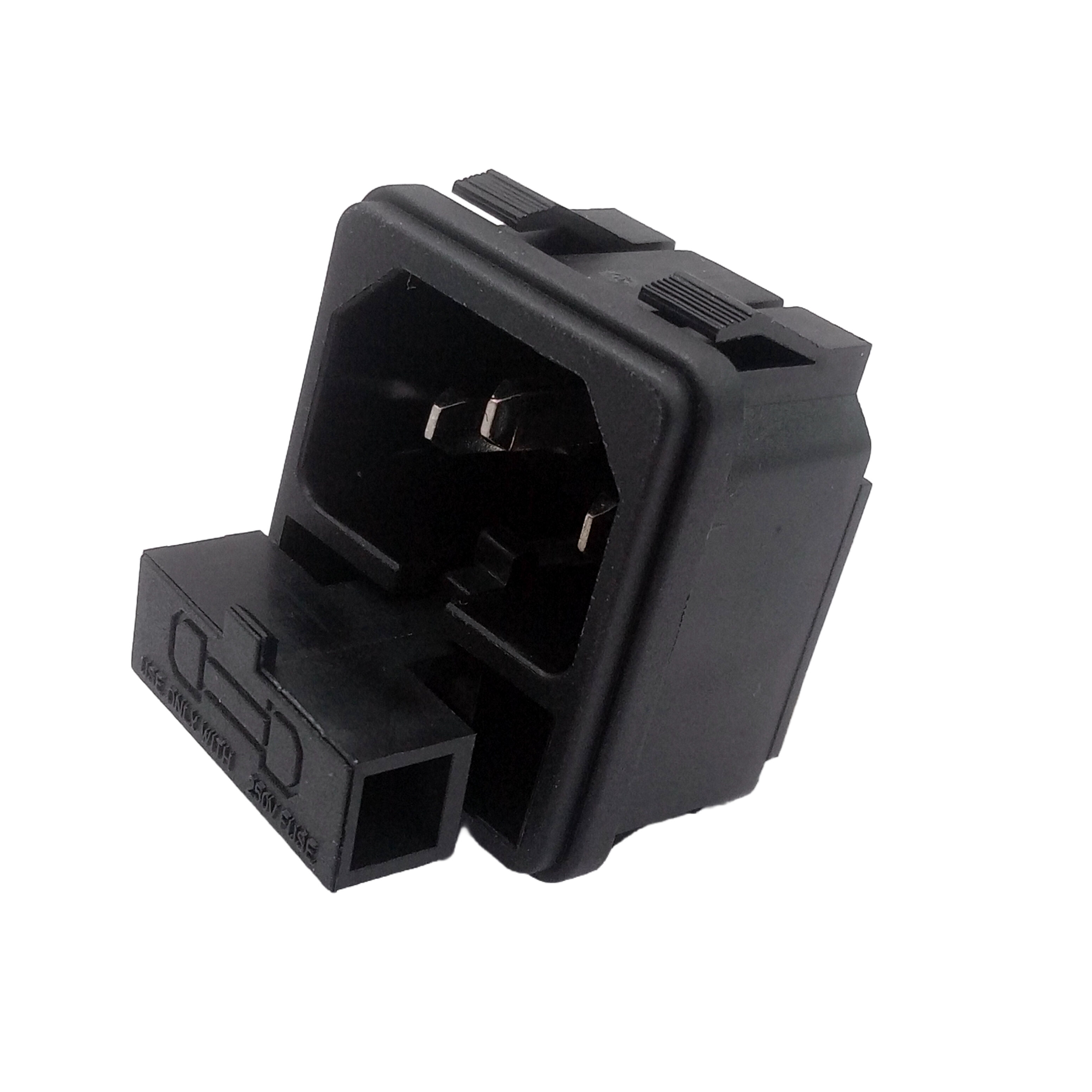 En60320 C14 Socket With Single Fuseholder Snap-in Connector 1.2mm Panel ...