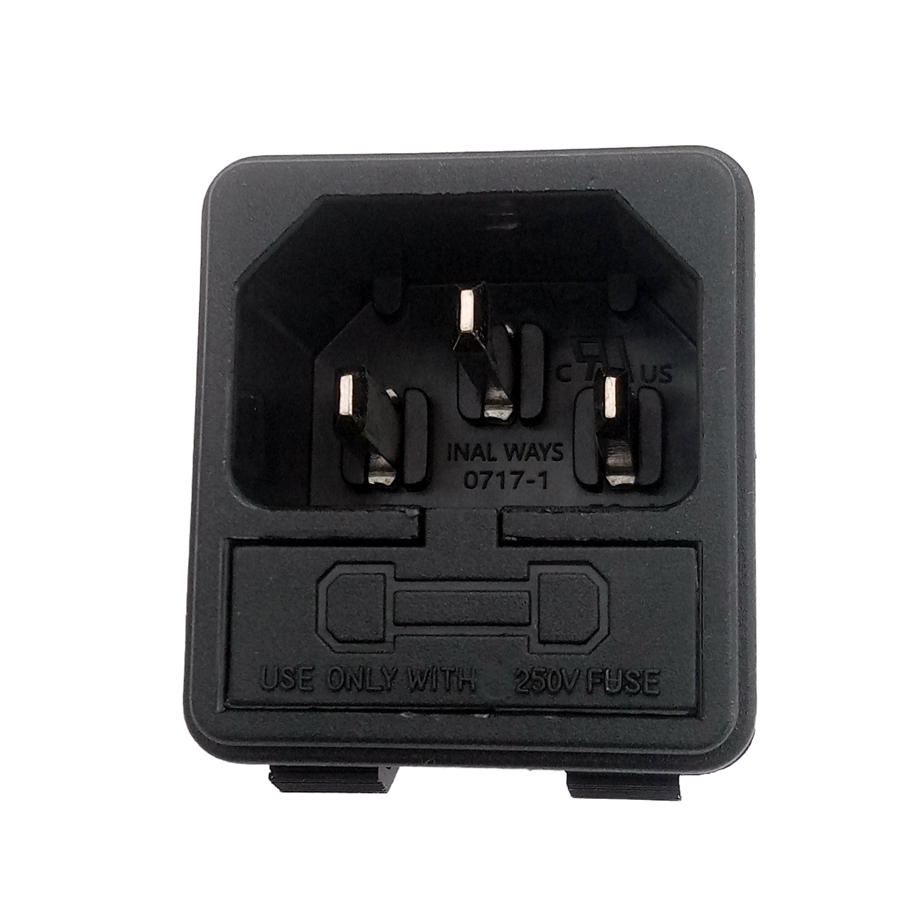 En60320 C14 Socket With Single Fuseholder Snap-in Connector 1.2mm Panel ...