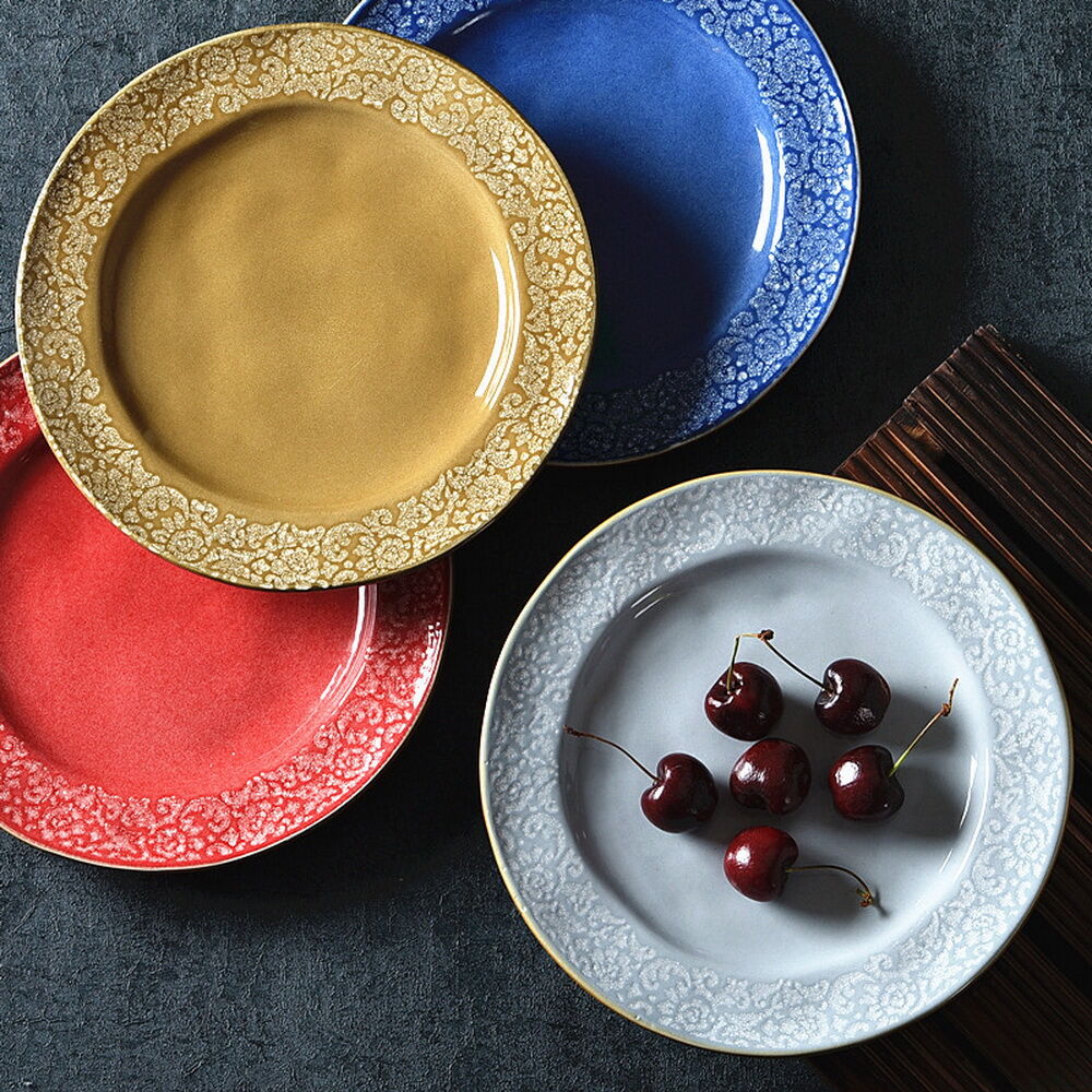 Customized Hotel Restaurant Rock Pattern Catering Ceramic Plate Coloful ...