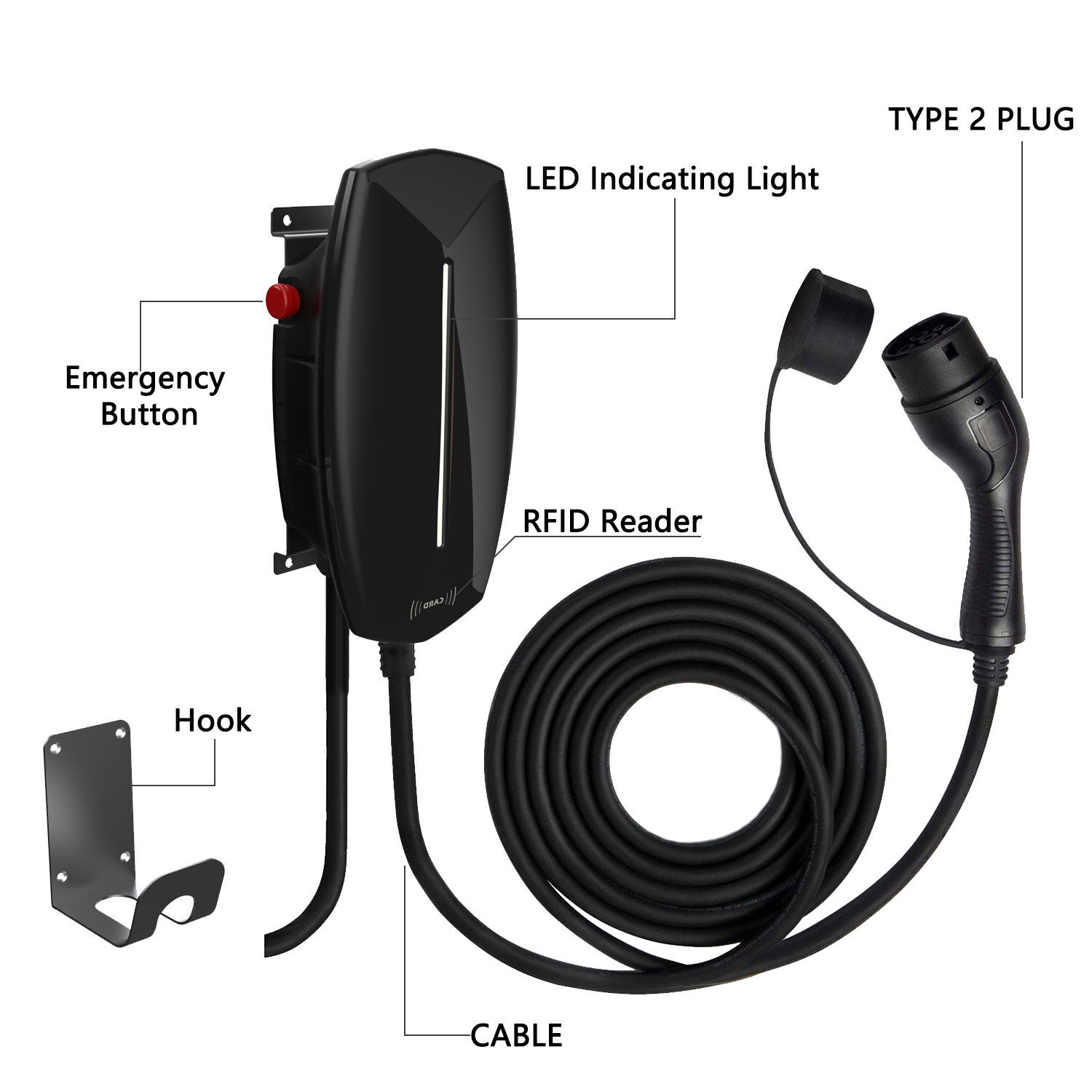 Olink Ev Charger Station Electric Ev Charging Wallbox Type2 Mode3 Ev ...