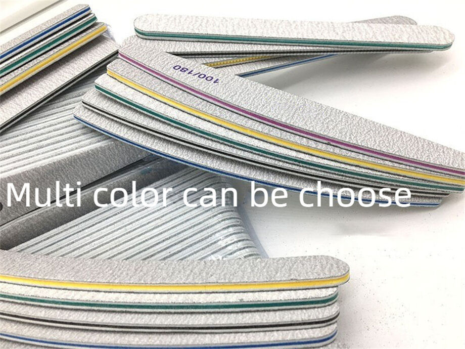 Professional 100 180 Grit Double Sided Emery Nail File Stick Sand Paper ...